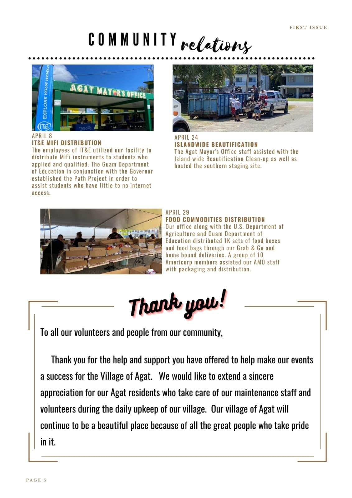 Agat Mayor’s Office Village News - MCOG |Mayors Council of Guam